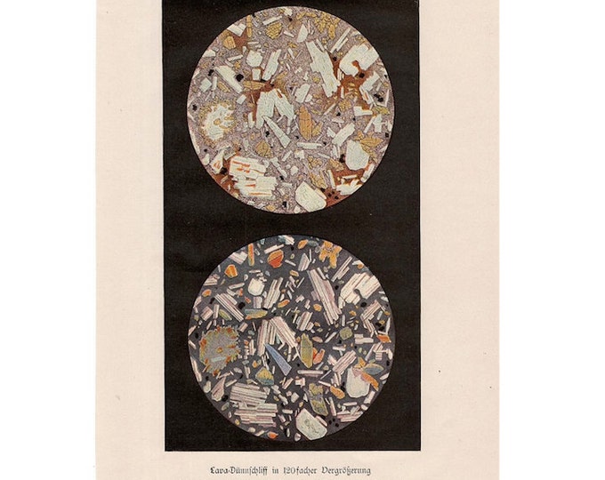 C. 1900 LAVA Print Original Antique Volcano Microscopic View Lithograph ...