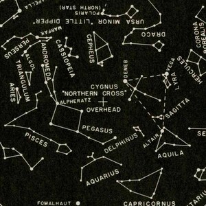C.1977 OCTOBER STAR MAP - Celestial Zodiac Constellation Print ...
