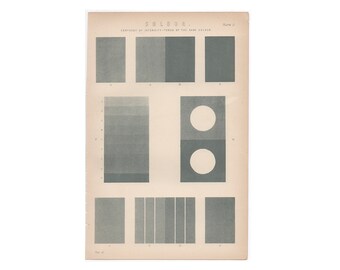C. 1950's COLOR CHART Lithograph • Original Vintagae Print • Contrast ...