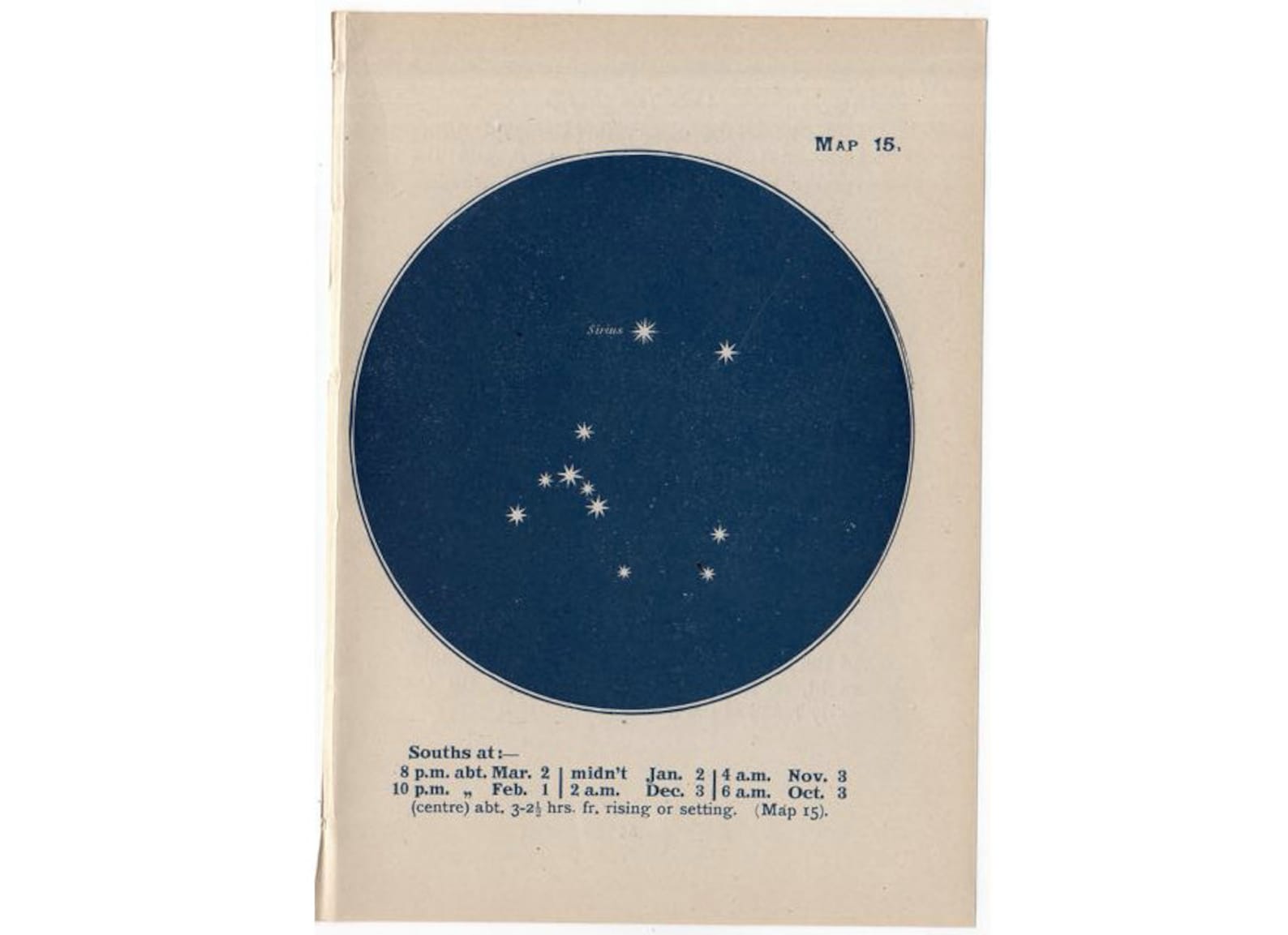 C. 1944 CANIS MAJOR & ARGO Constellation Star Map Lithograph - Etsy