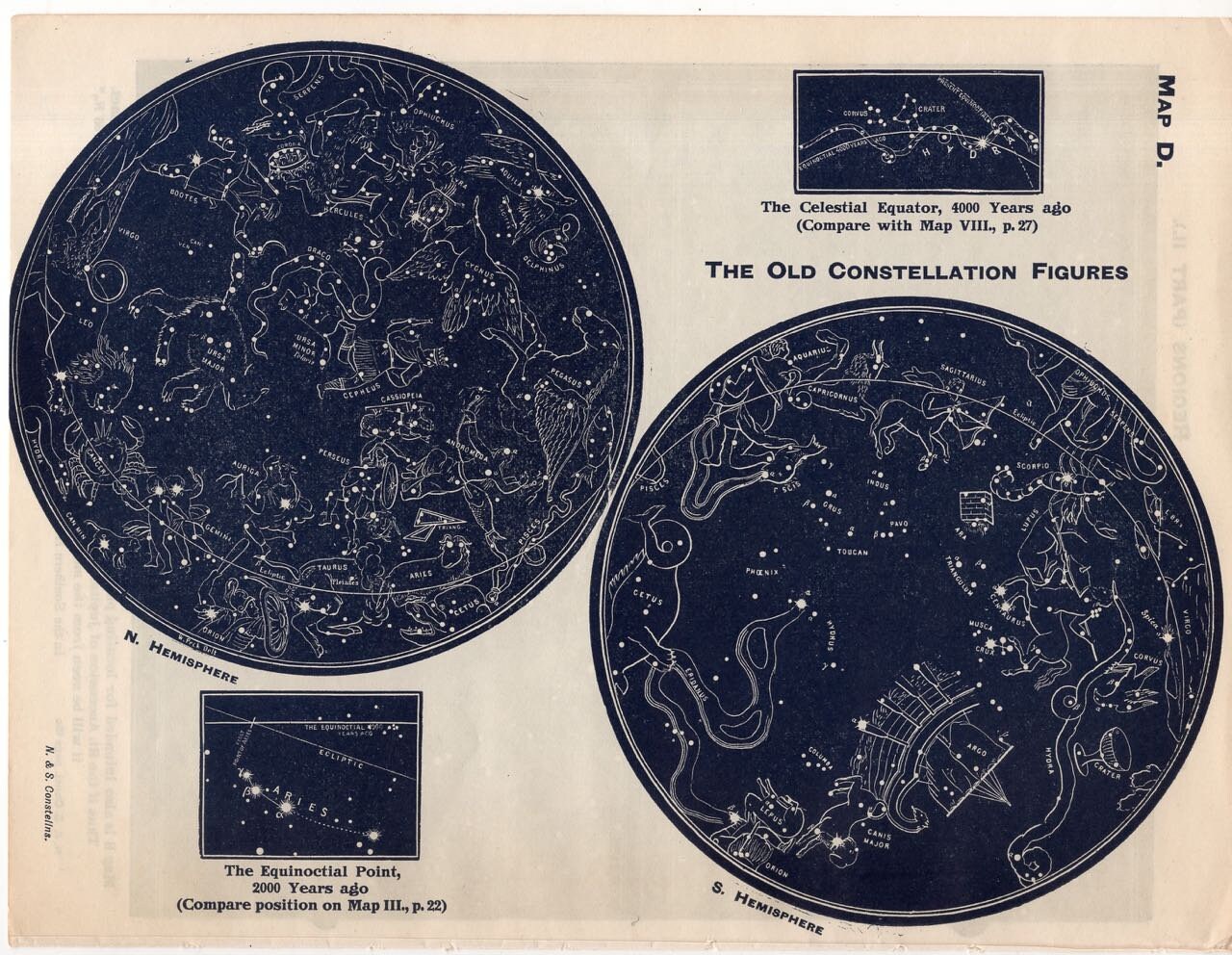 C. 1955 OLD CONSTELLATION FIGURES vintage astronomy print | Etsy