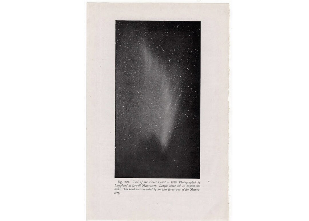 C. 1946 COMET TRAIL LITHOGRAPH - Original Vintage Print - Celestial ...