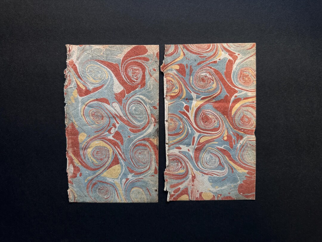 ANTIQUE MARBLED PAPER C. 18C • Hand Made Marbled End Papers - Original ...
