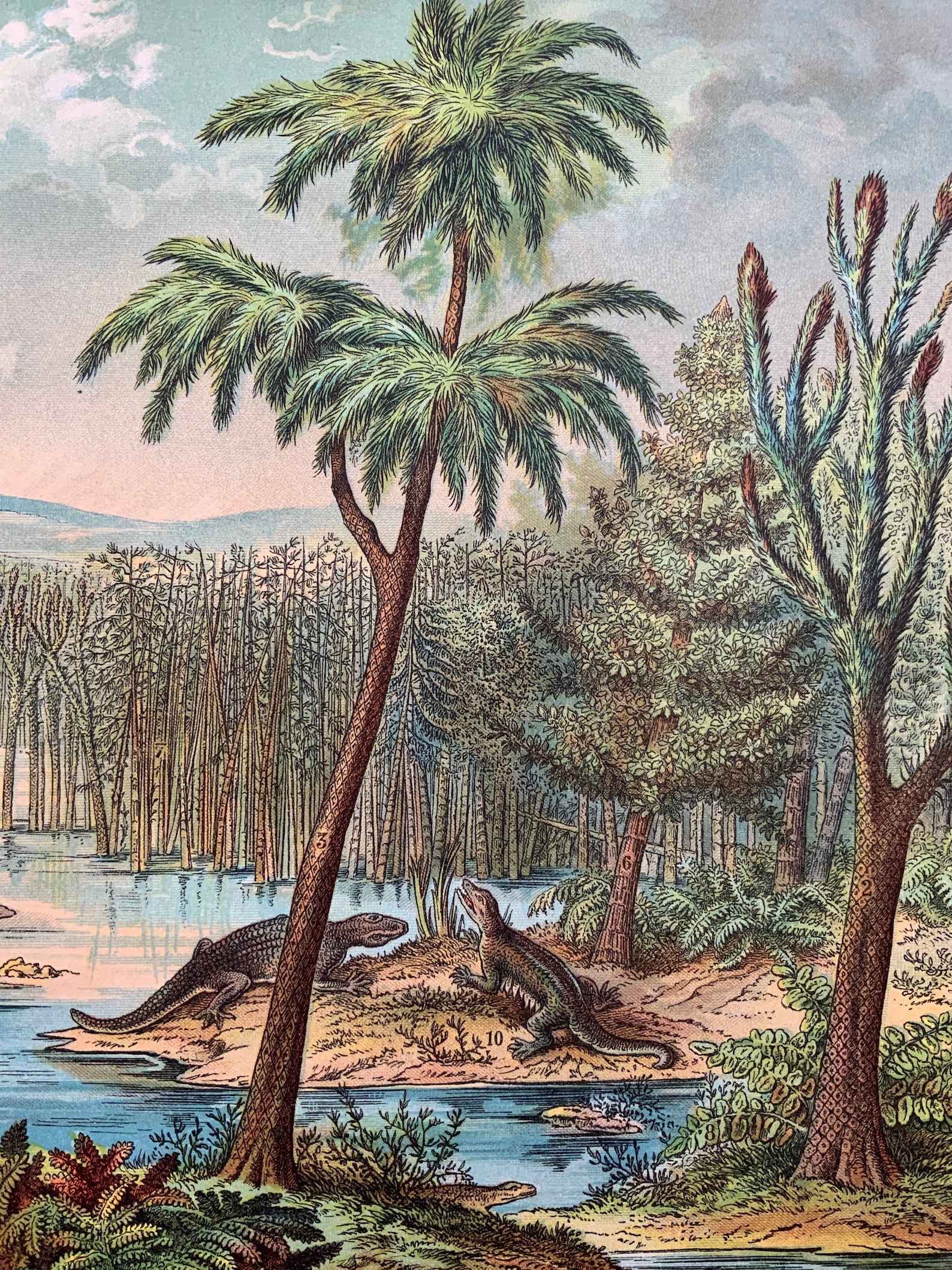 C. 1878 LARGE PREHISTORIC LANDSCAPE Original Antique Print - Etsy