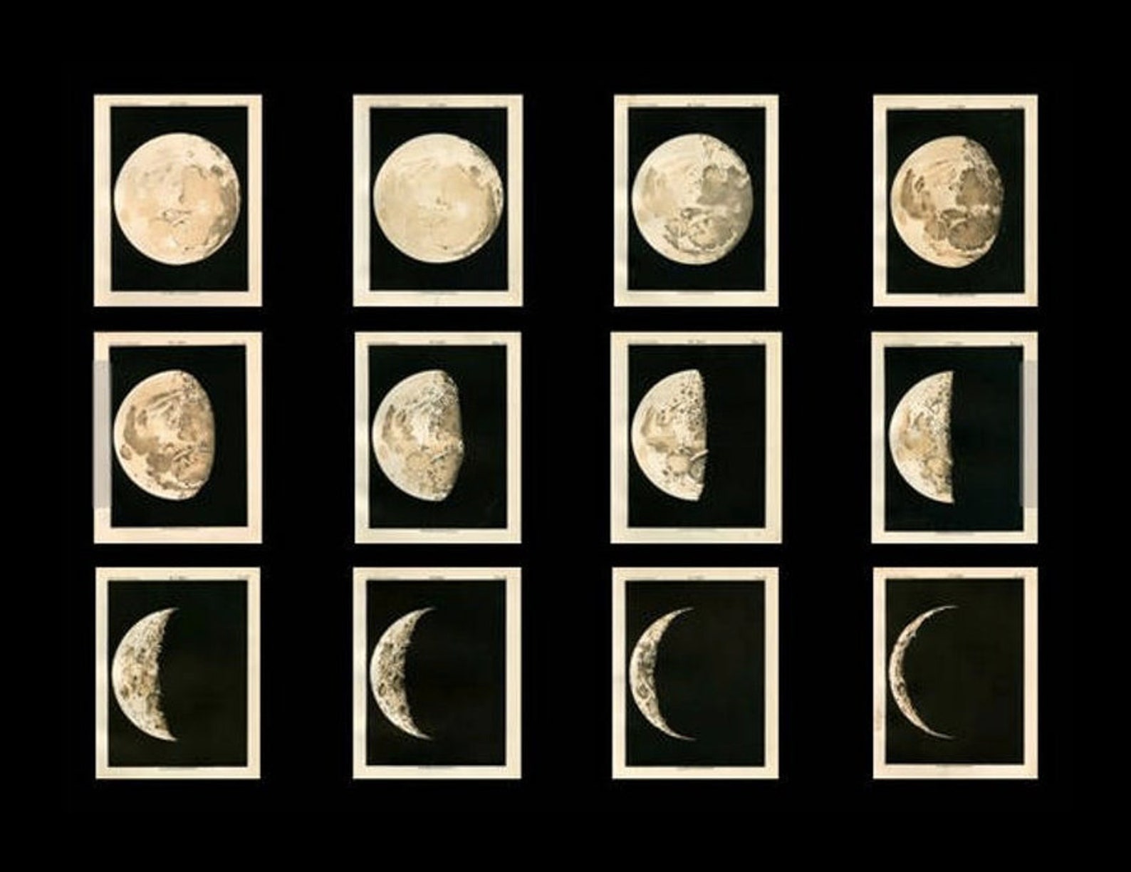 C. 1910 MOON PHASE Day 6 Original Antique Print Lunar - Etsy