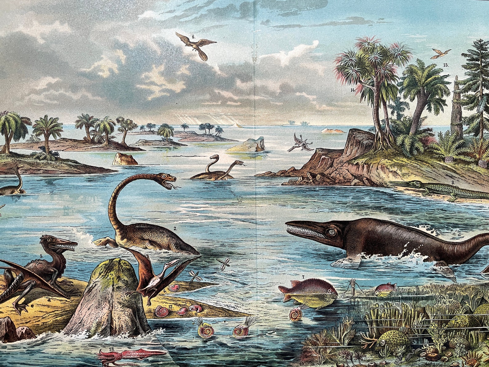 C. 1878 LARGE PREHISTORIC LANDSCAPE Original Antique Print - Etsy