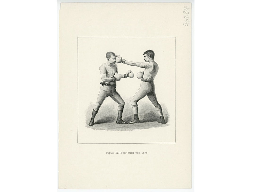 C. 1889 BOXING Lithograph Original Antique Print Historical Sporting ...