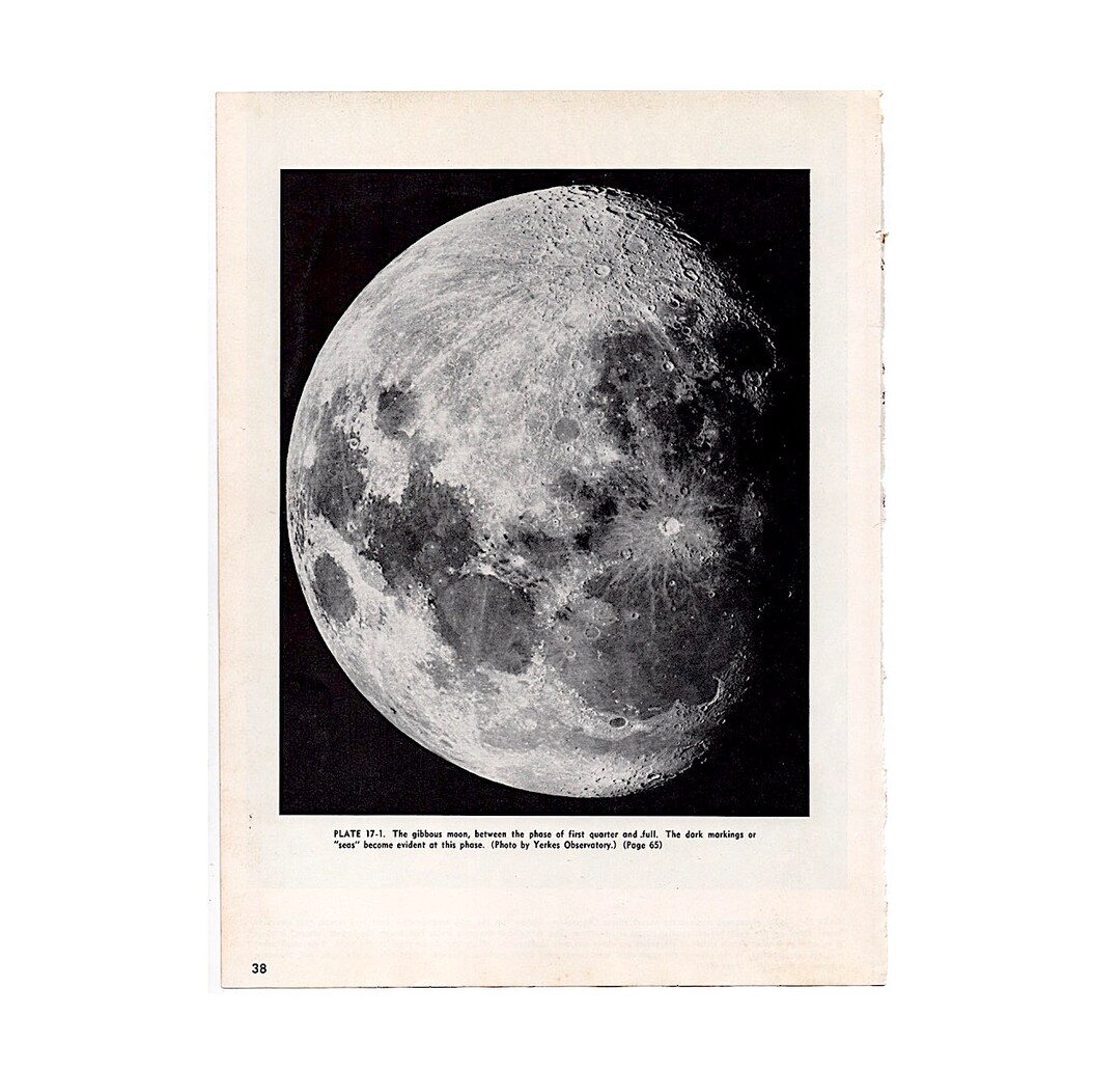 C. 1952 GIBBOUS MOON Lithograph - Original Vintage Print - Between ...