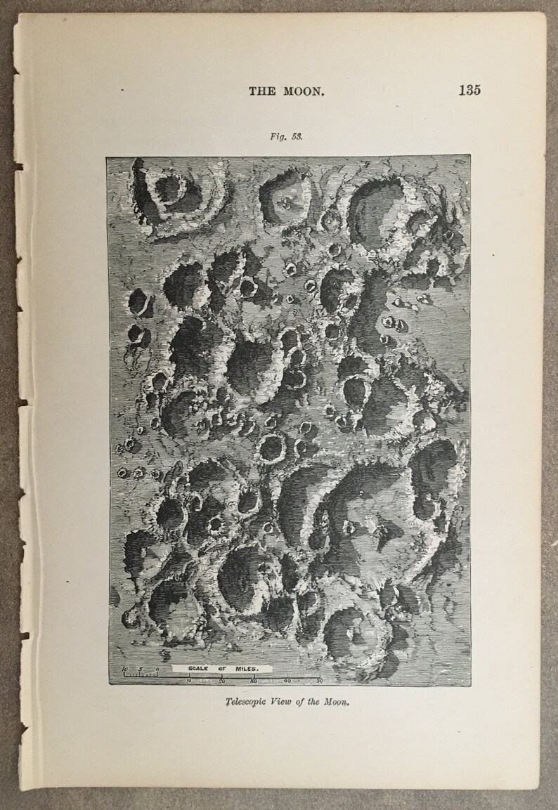 C. 1871 MOON LANDSCAPE engravings original antique prints | Etsy