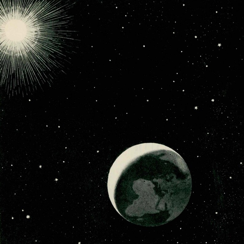 1959 VINTAGE EARTH LITHOGRAPH Earth in Space Original Vintage | Etsy