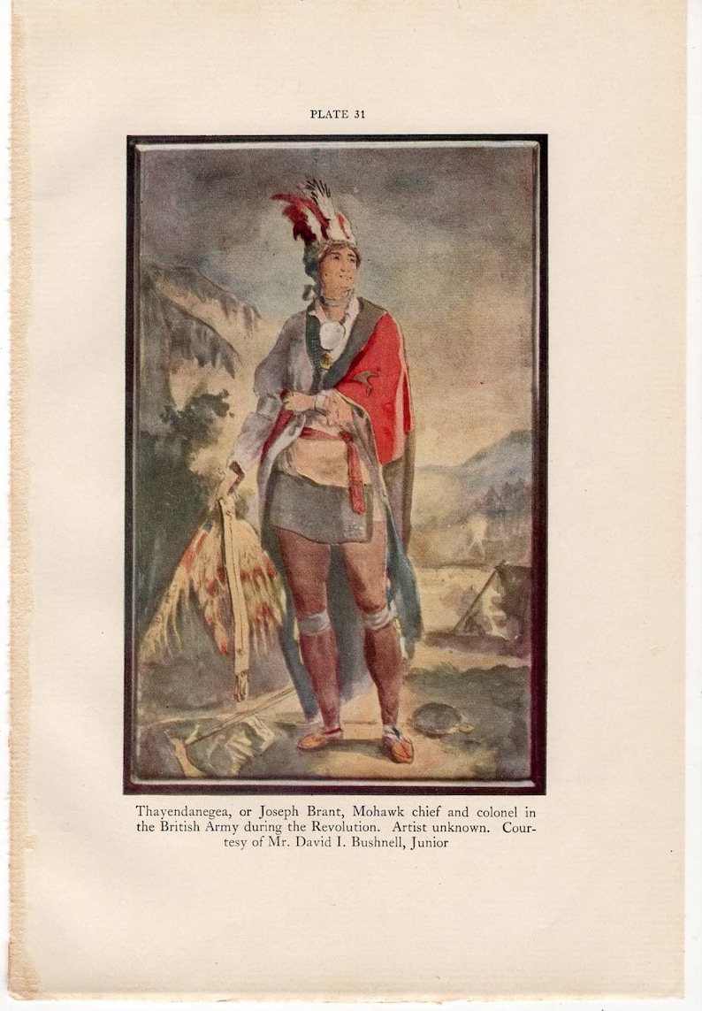 C. 1934 MOHAWK CHIEF PORTRAIT Lithograph Vintage Native | Etsy