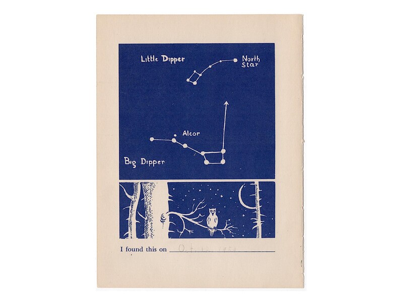 C. 1947 BIG & LITTLE DIPPER Constellations Print • Original Vintage ...