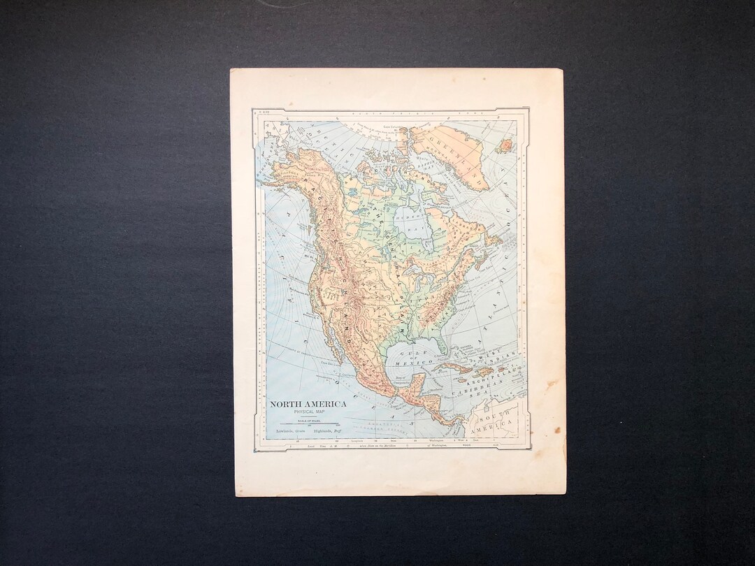 NORTH AMERICA Map 1887 • Original Antique Map United States of America ...