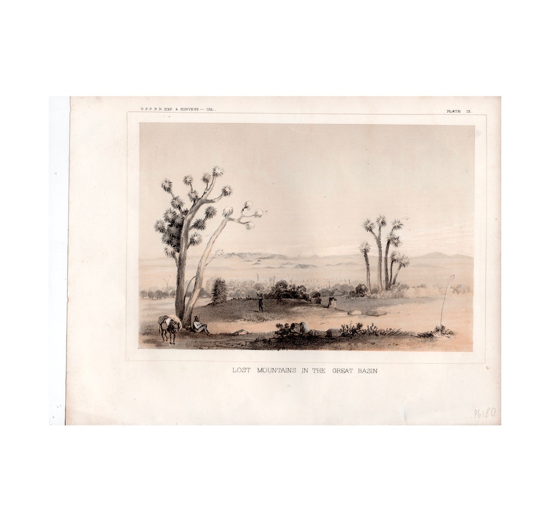 C. 1856 CALIFORNIA LANDSCAPE Lithograph • Original Antique Print • USA ...