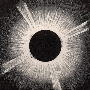C. 1866 SOLAR ECLIPSES Lithograph • Original Antique Print • Astronomy ...