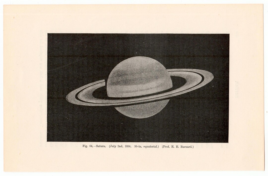 PLANET SATURN Print C. 1905 • Original Antique Print • Astronomy Print ...