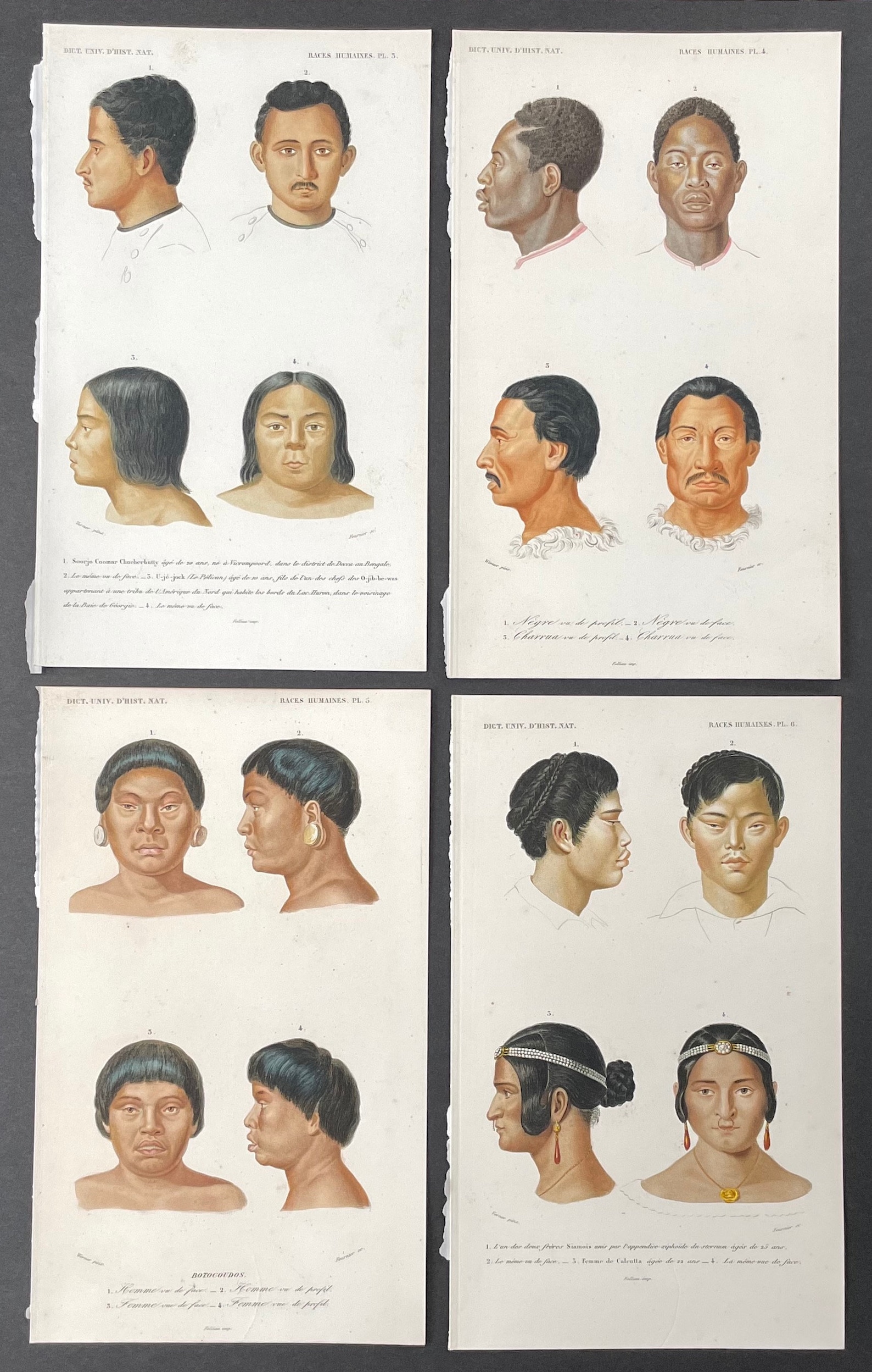 C. 1849 Impresiones DE RAZAS HUMANAS conjunto de 4 grabados - Etsy España