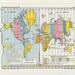 C. 1955 STANDARD TIME MAP • Original Vintage Print • World Map ...