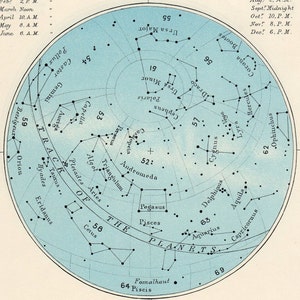 C. 1955 SEPTEMBER or OCTOBER Star Map - Original Vintage Astronomy ...