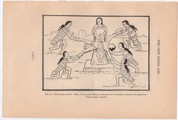 Aztec Human Sacrifice Drawing