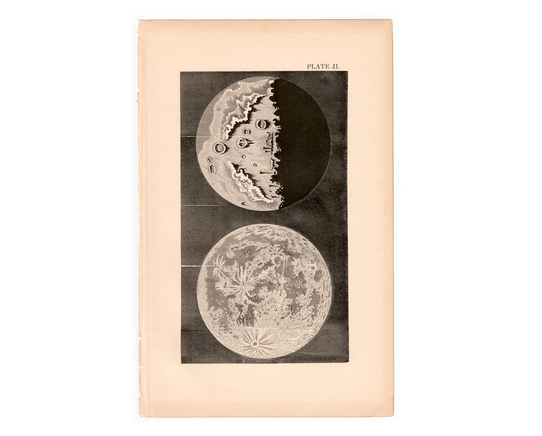 C. 1967 FULL MOON Lithograph • Original Antique Print • Antique ...