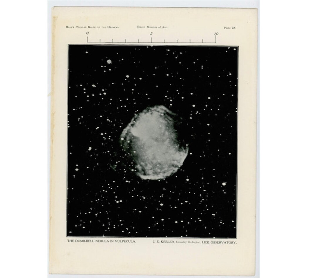 C. 1910 DUMB-BELL NEBULA Lithograph • Original Antique Print ...
