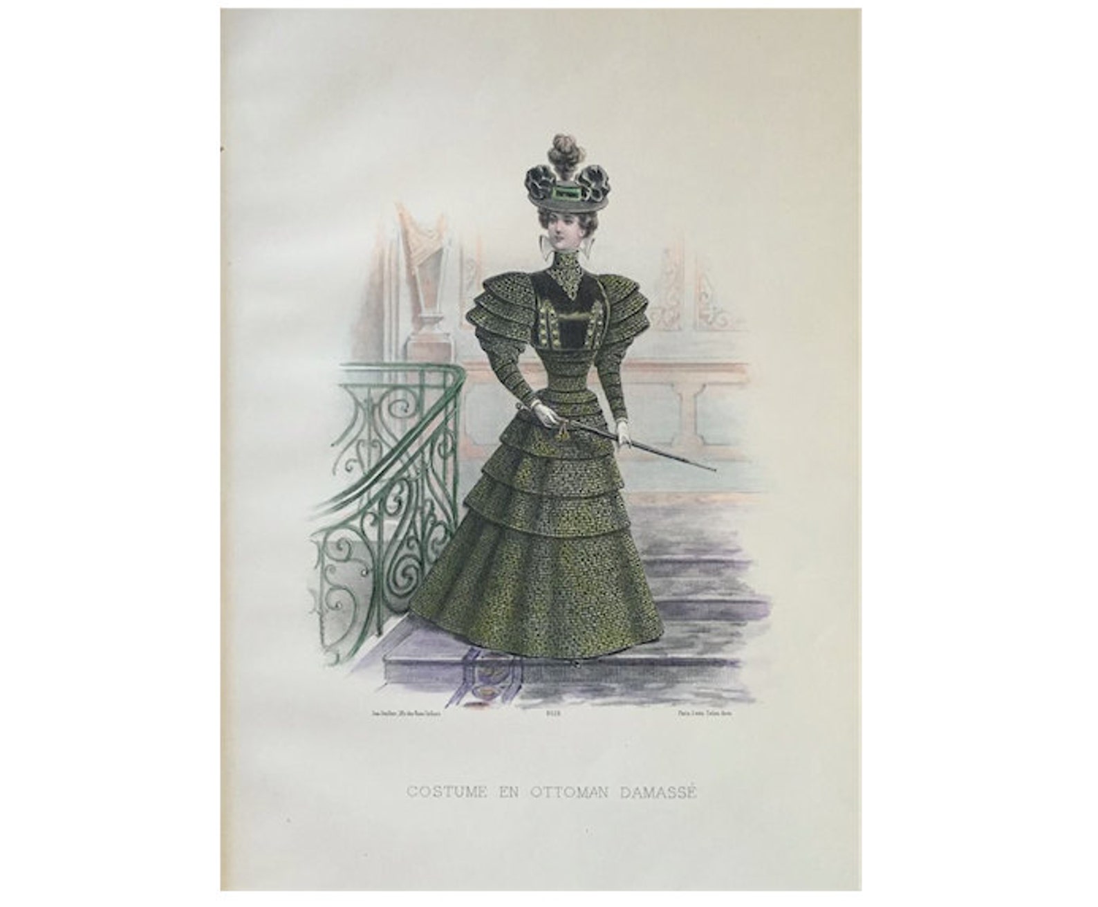 ANTIQUE FRENCH FASHION Lithograph Original Antique Print - Etsy