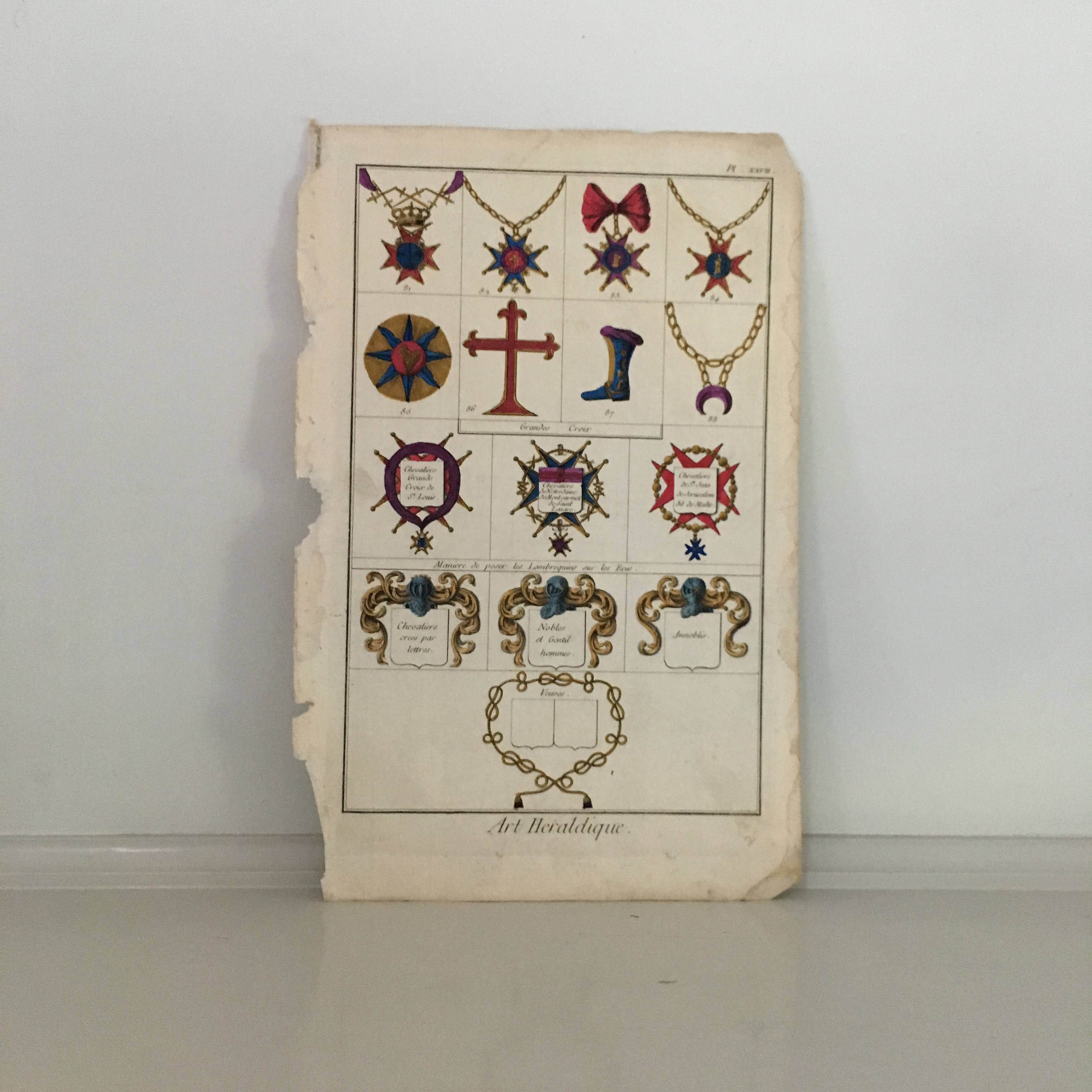 C.1751 HERALDIC DECORATIONS Prints - Original Antique Heraldry Prints ...