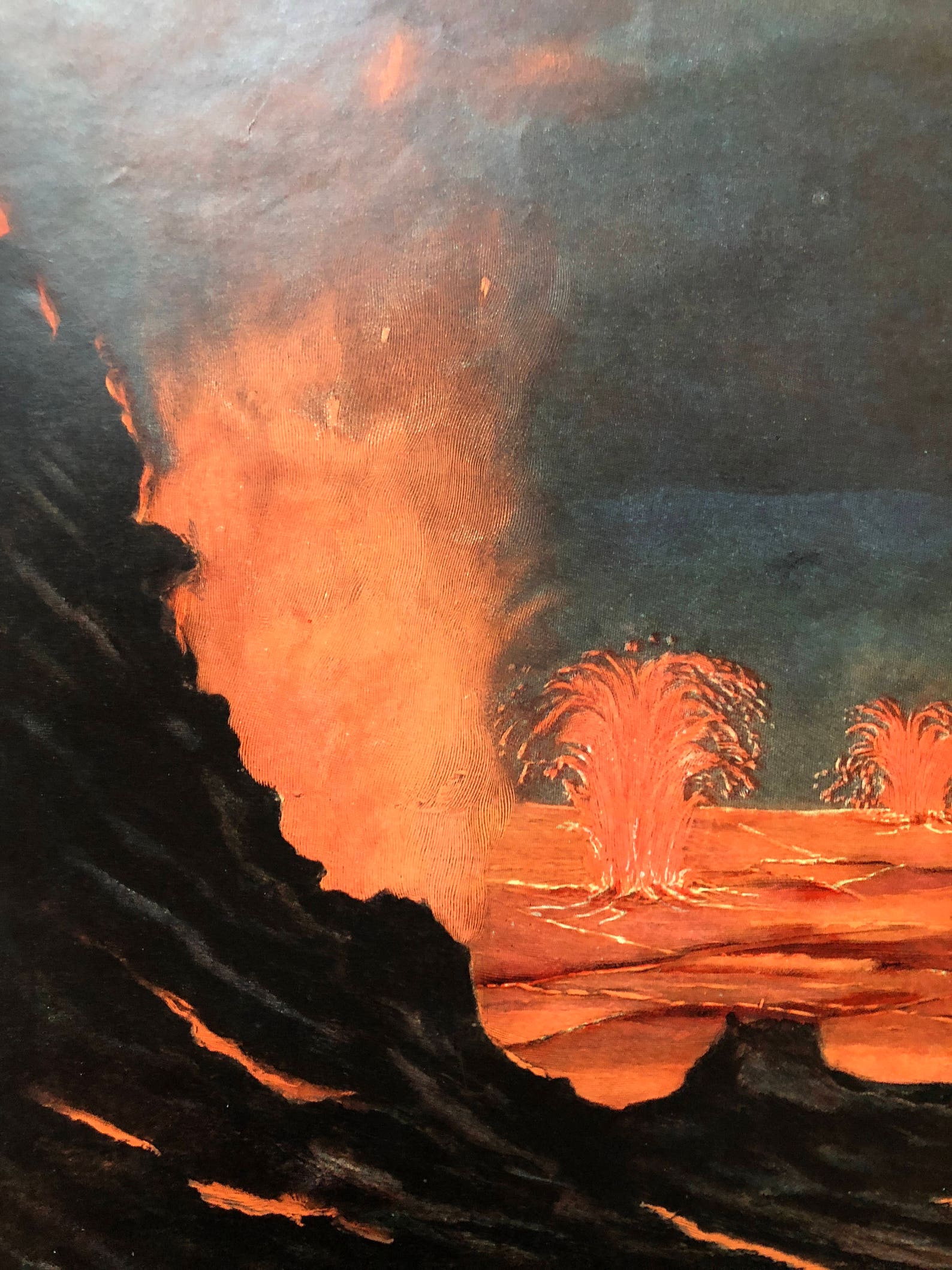 1900 VOLCANO ERUPTING LAVA Print - Original Antique Print of Kilauea ...