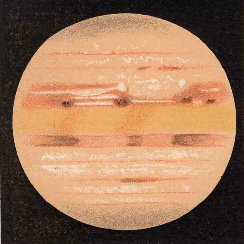 C. 1900 PLANET JUPITER LITHOGRAPH original antique celestial | Etsy