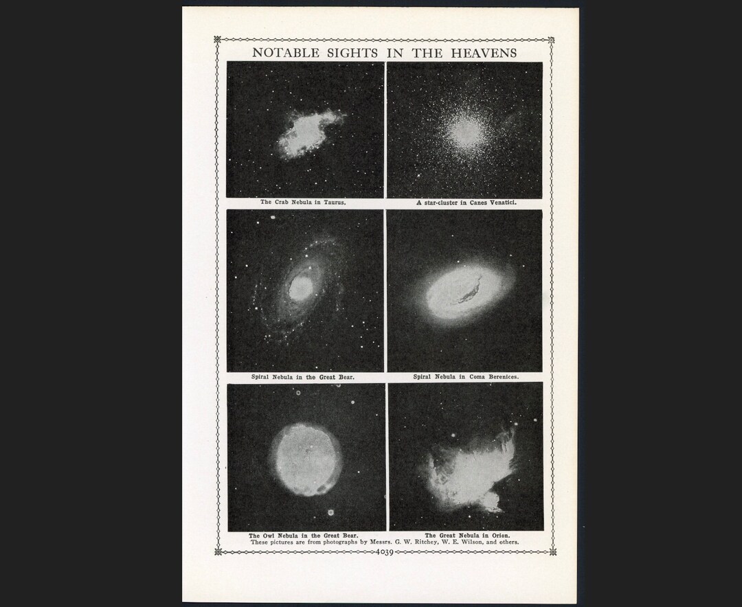 C. 1940 HEAVENLY SIGHTS Lithograph • Original Vintage Print • Astronomy ...