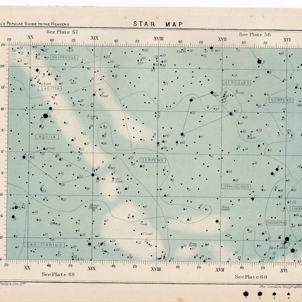 Antique Constellation Map - Etsy
