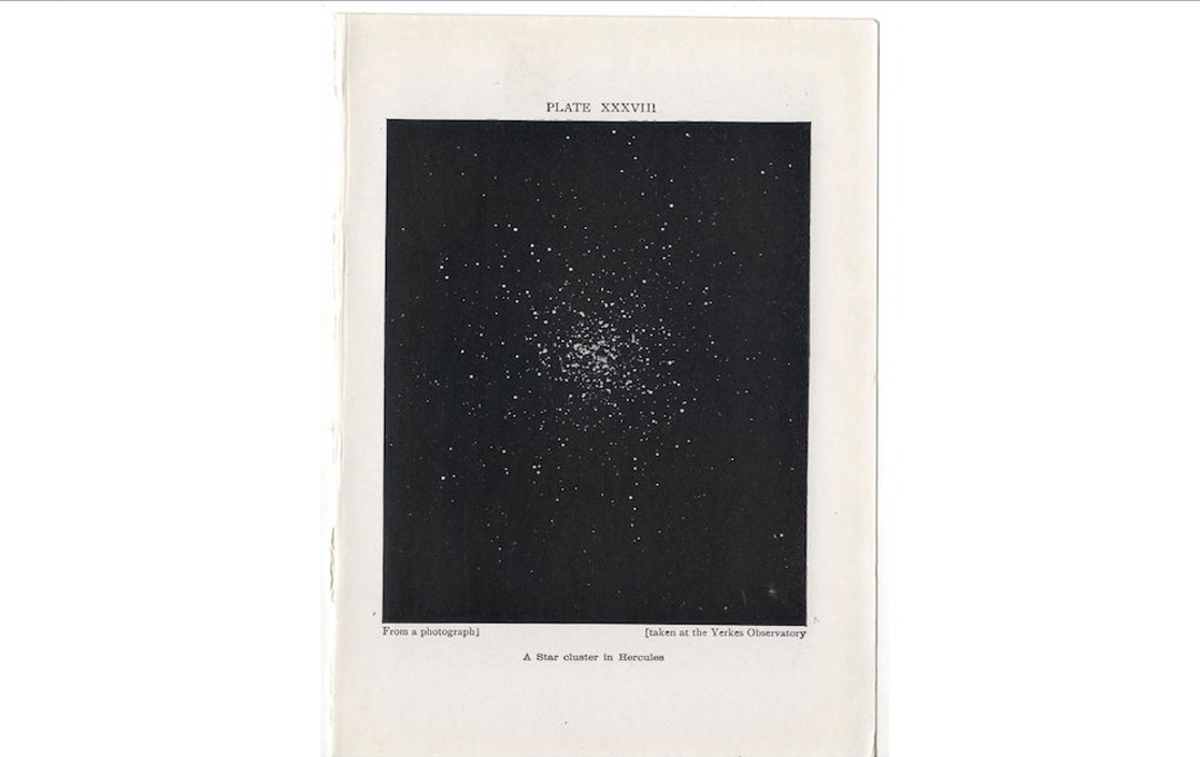 STAR CLUSTER Print C.1911 - Original Antique Astronomy Print - Small ...