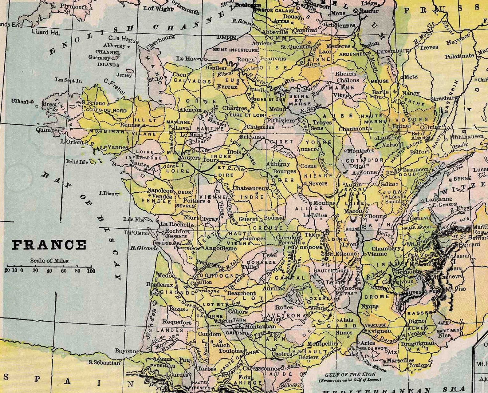 C. 1910 FRANCE MAP - Original Antique Print - Maps of the World ...