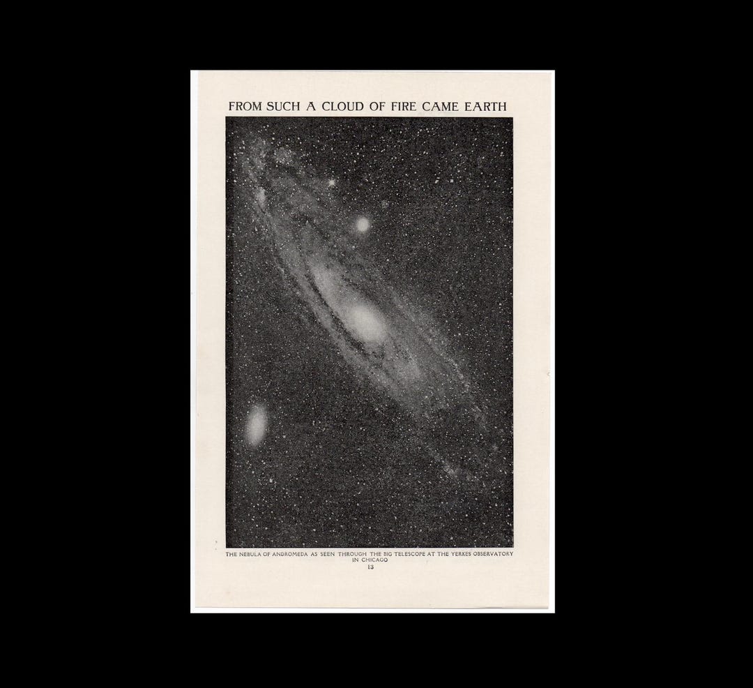 C. 1960's ANDROMEDA NEBULA Lithograph • Original Vintage Print • Solar ...