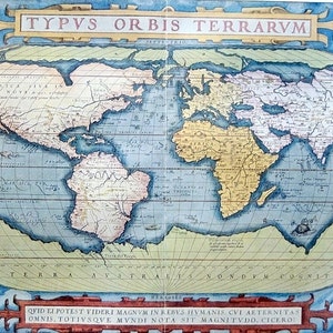 C. 1900 WORLD MAP Lithograph - Original Antique Print - View of the ...