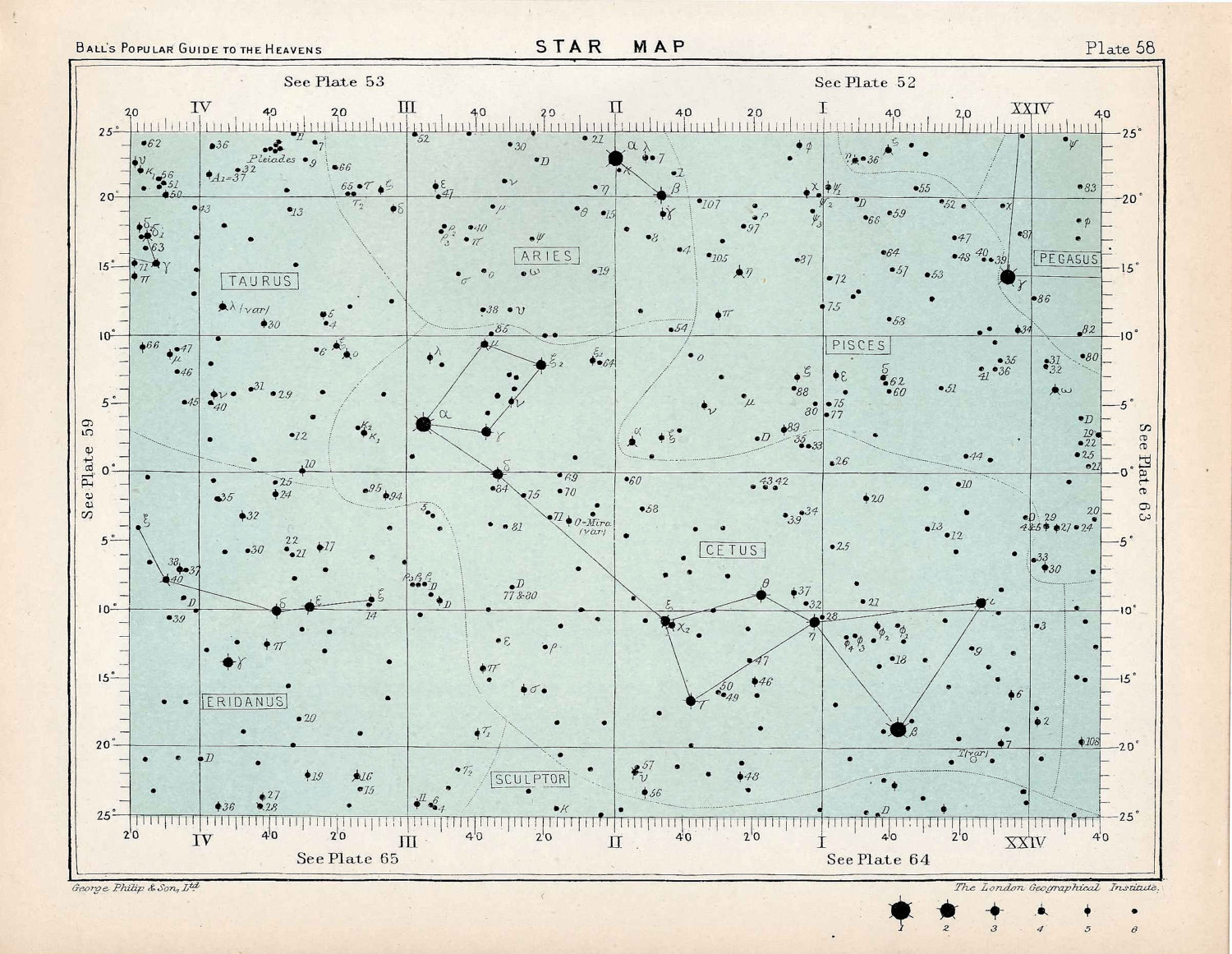 C. 1910 STAR MAP • Original Antique Print • Celestial Print • Astronomy ...
