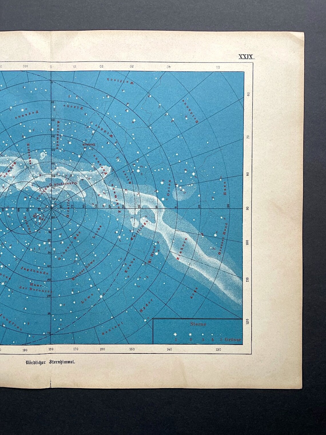LARGE C. 1892 NORTHERN SKY Print • Original Antique Print • Astronomy ...