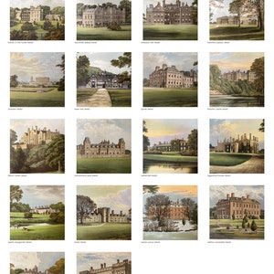 C. 1880 ENGLISH MANOR Print • Original Antique Print • Architecture ...