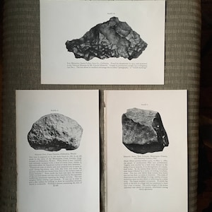 C. 1934 IRON METEORITE STONE Prints - Vintage Lithographs - Meteoric ...