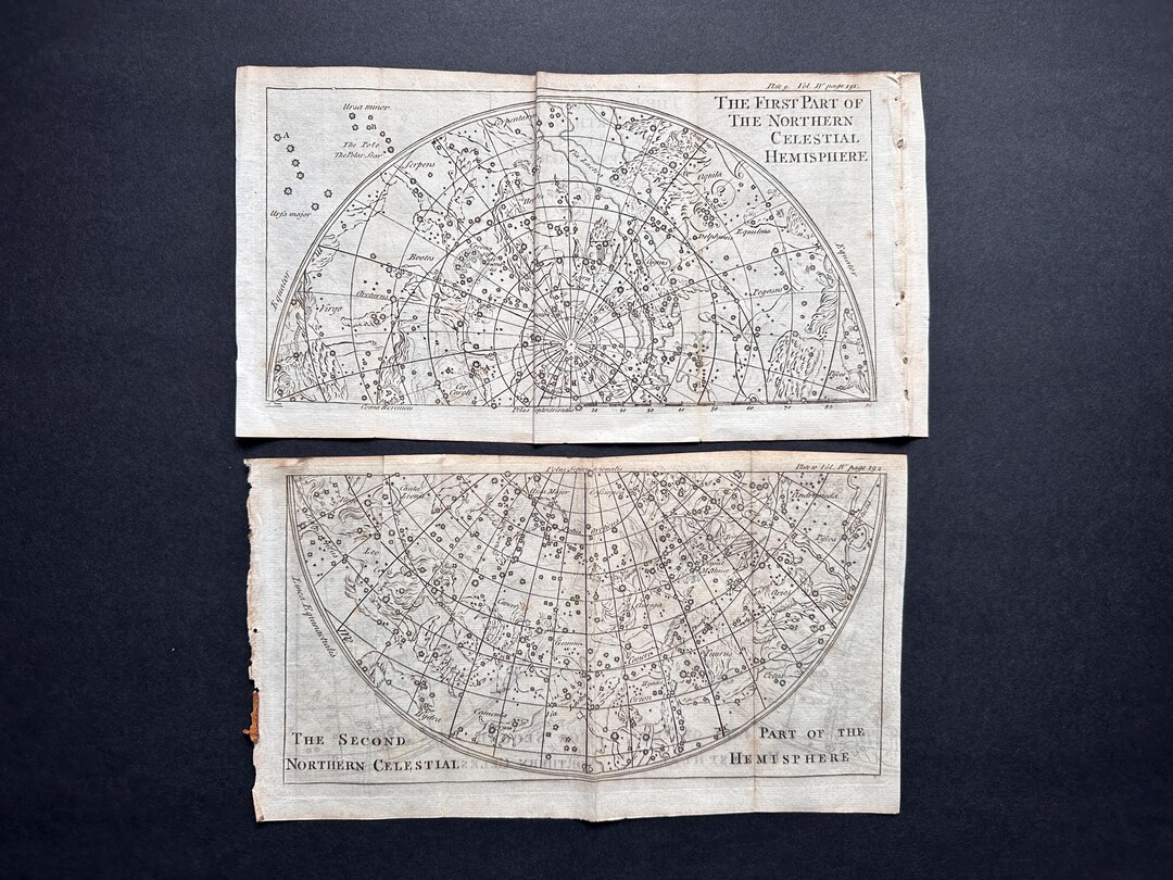 Rare! C. 1766 NORTHERN CELESTIAL Engravings • Original Antique Prints ...