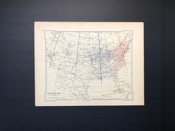 C. 1887 UNITED STATES MAP Standard Time Map Original | Etsy