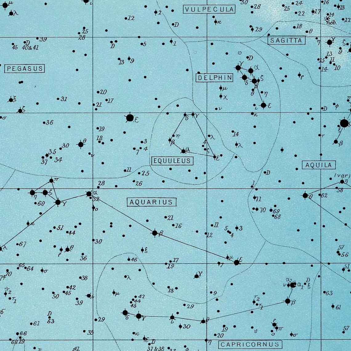 C. 1955 STAR MAP 63 Original Vintage Print Celestial Print | Etsy