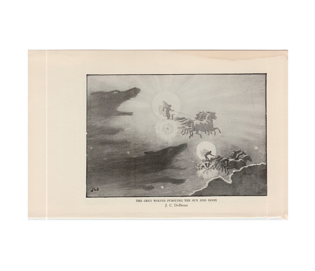 C. 1925 NORSE MYTHOLOGY Lithograph Grey Wolves Pursuing the - Etsy