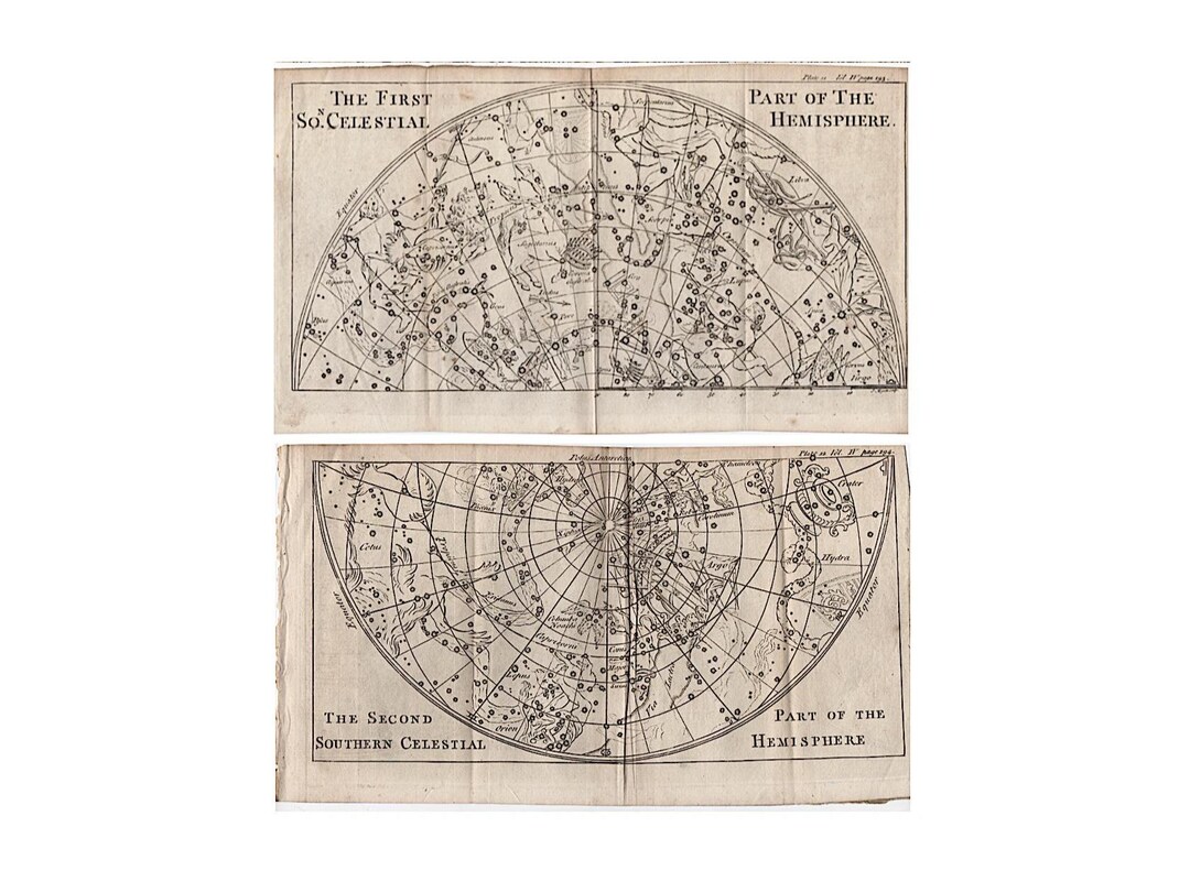 Rare! C. 1766 SOUTHERN CELESTIAL Engravings • Original Antique Prints ...
