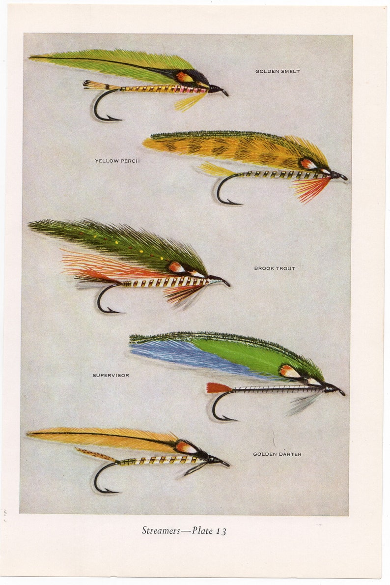 C. 1963 STREAMERS FLY FISHING Lithographs Original - Etsy