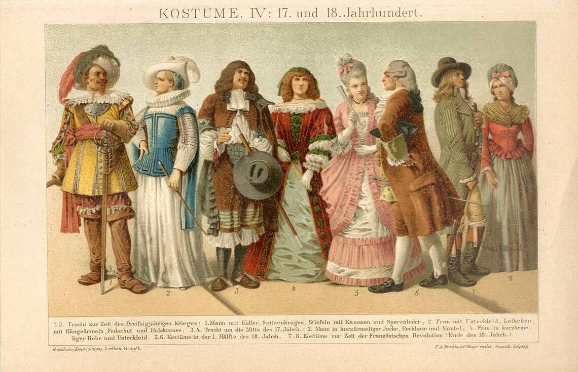 C. 1903 HISTORICAL COSTUME Prints • Original Antique Prints ...