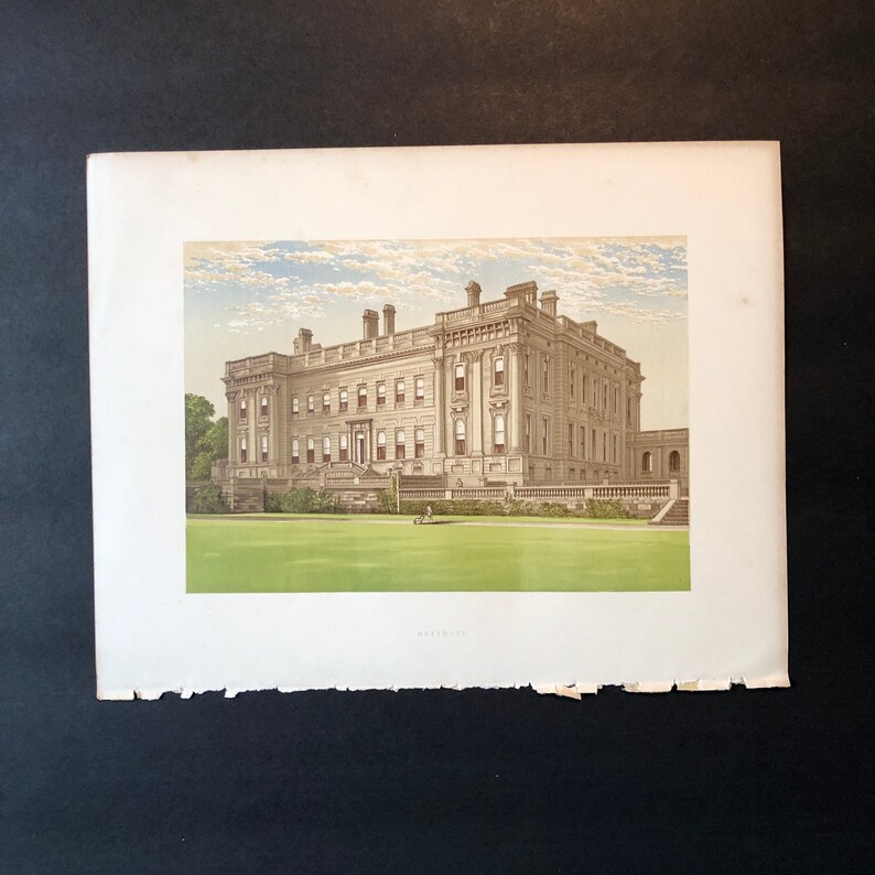 C. 1880 ENGLISH MANOR Print Original Antique Print | Etsy