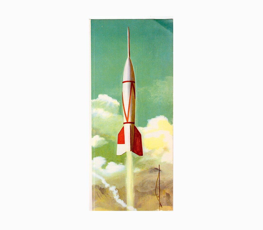 ROCKET SHIP Print C. 1964 • Original Vintage Print • Space Ship ...