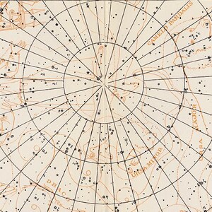 C. 1908 STAR CHART I Original Antique Celestial Constellation Figure ...